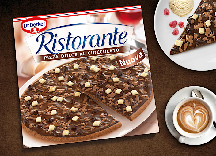 Das ist die erste Schoko-Pizza aus dem Tiefkühlregal