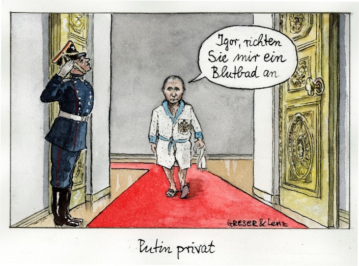 Karikatur zu Putin gewinnt Karikaturenpreis der deutschen Zeitungen