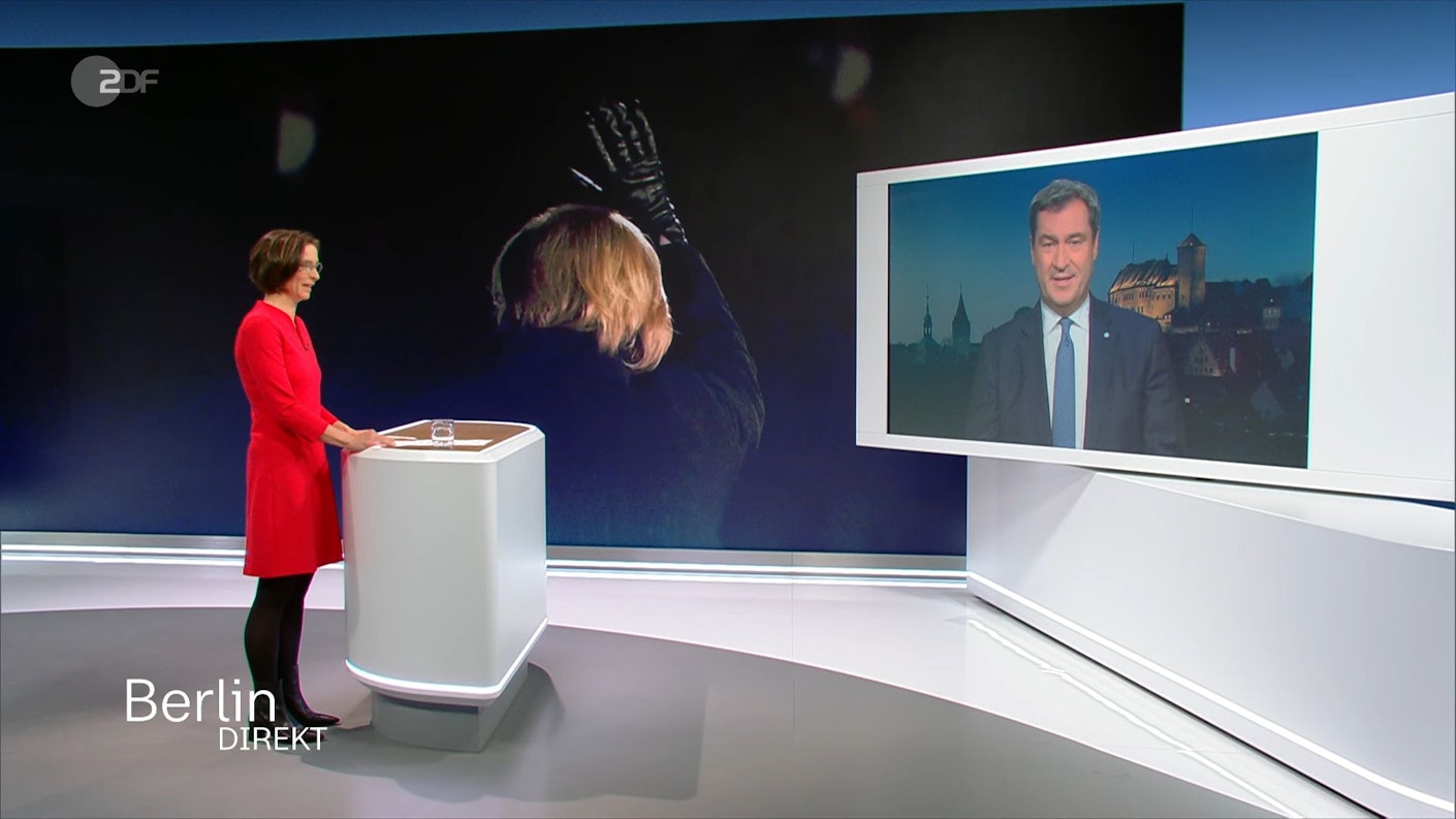 Moderatorin von ZDF Berlin Direkt würgt Markus Söder ab