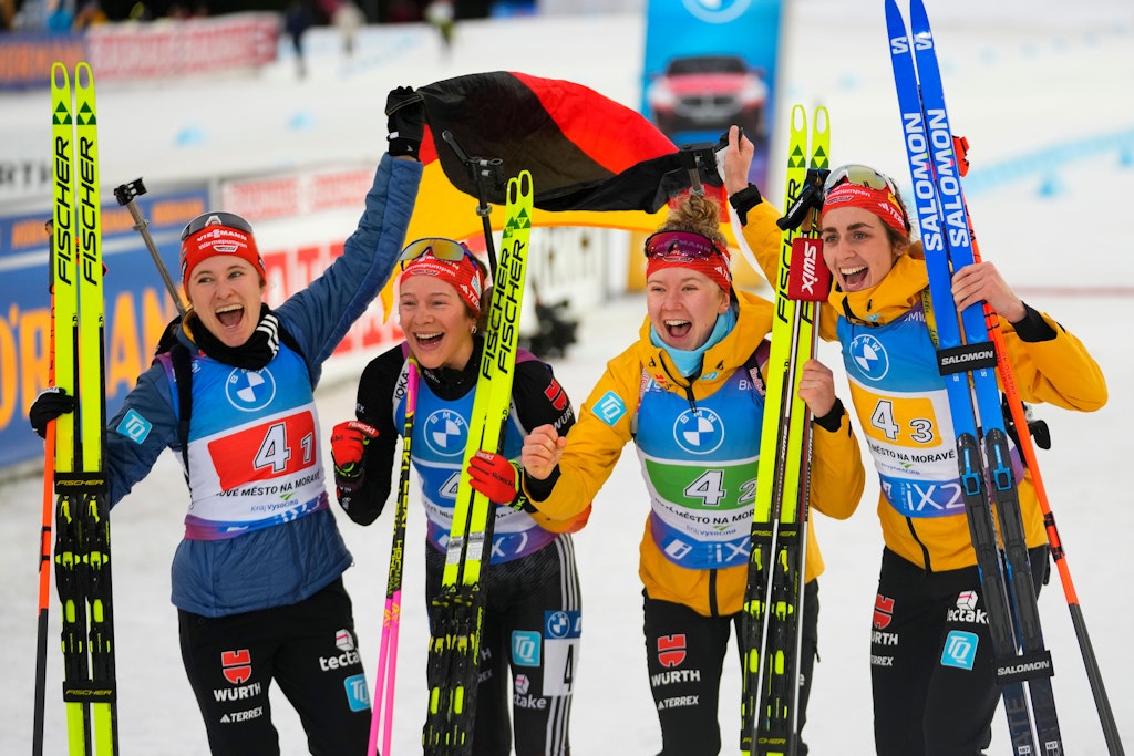 Die deutschen Biathletinnen sichern sich in der Staffel WM-Bronze